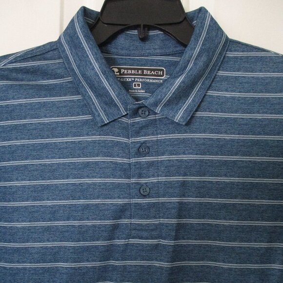 Pebble Beach | Shirts | Pebble Beach Dryluxe Mens Ss Blue Golf Polo ...